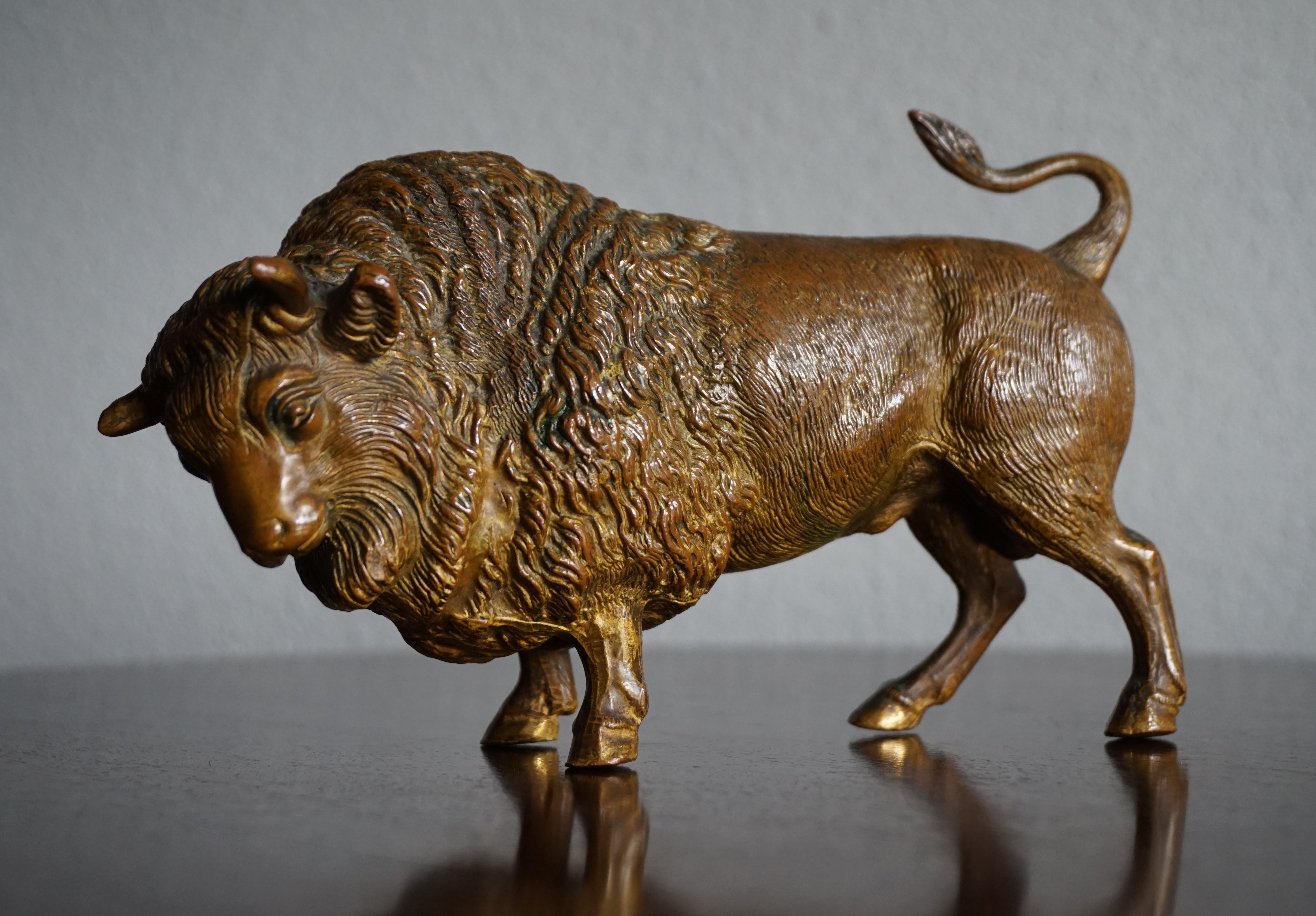 Rare and Stunning Vienna Bronze or Brass Prize Bull Sculpture with a ...