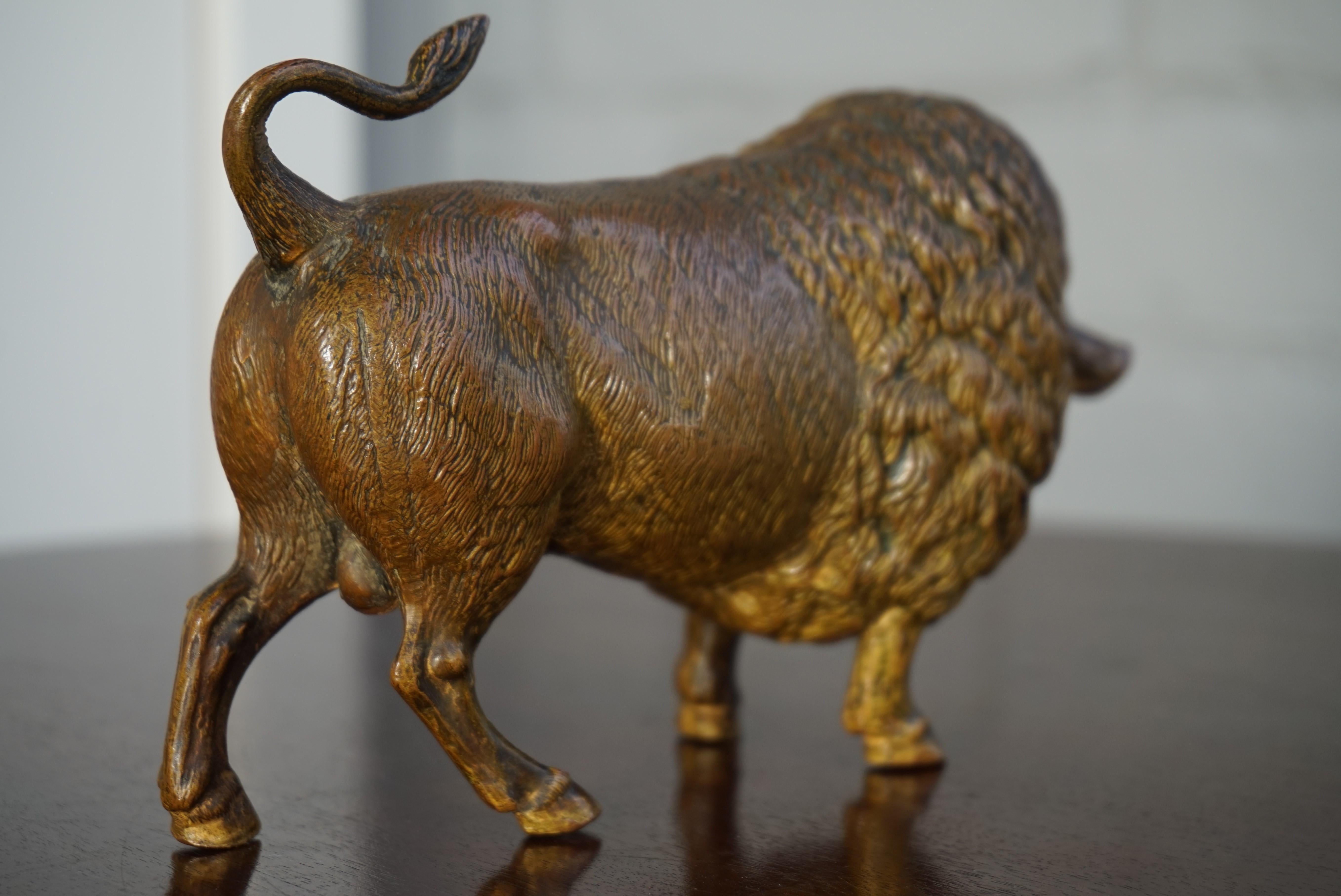 Rare and Stunning Vienna Bronze or Brass Prize Bull Sculpture with a ...