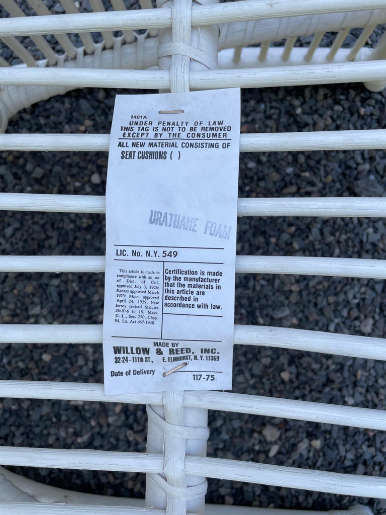 Rare Stylish Vintage Rattan Porters Chair by Willow and Reed For Sale ...