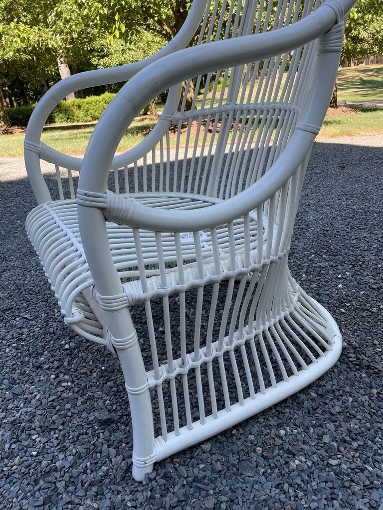 Rare Stylish Vintage Rattan Porters Chair by Willow and Reed For Sale ...