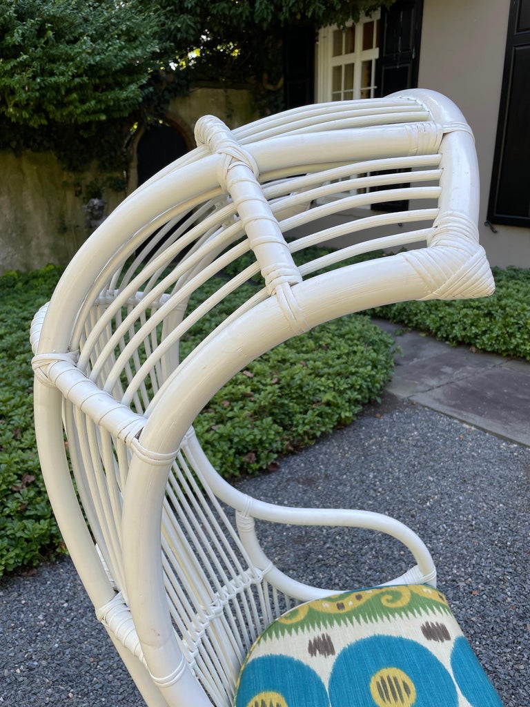 Rare Stylish Vintage Rattan Porters Chair by Willow and Reed For Sale ...