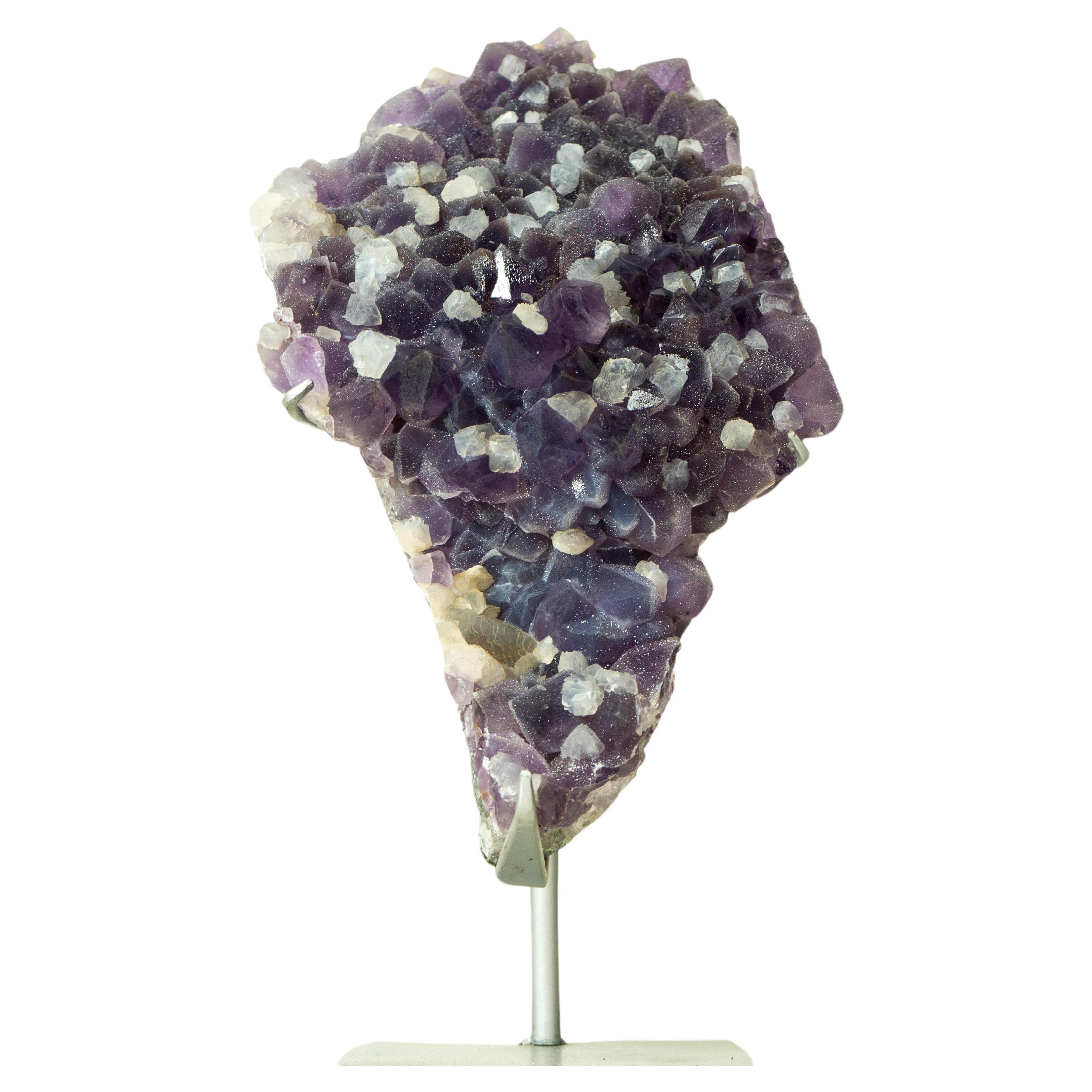 Sugar Coated Galaxy Amethyst Cluster with Rare Lavender Amethyst Druzy For Sale at 1stDibs