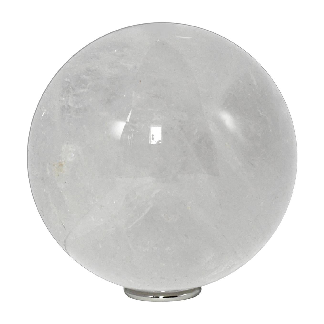 Large Rock Crystal Ball on Art Nouveau Stand For Sale at 1stdibs