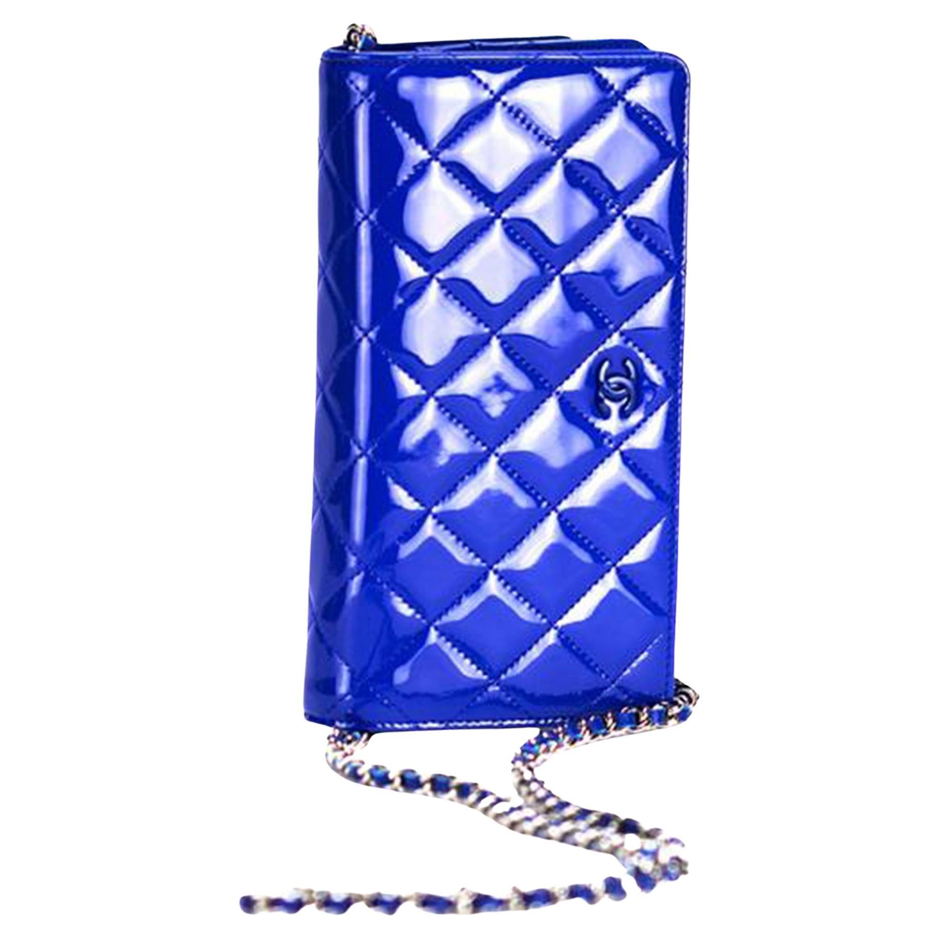 Rare Superman Blue Brand New Chanel 2014 Wallet on Chain WOC Patent ...