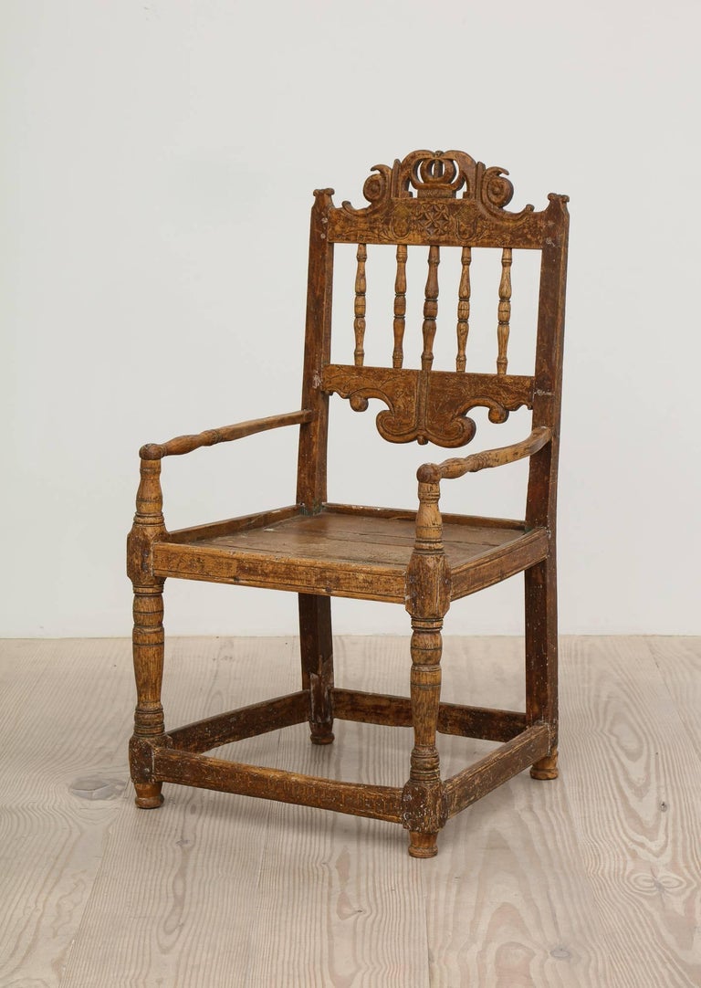 Rare Swedish Torna Allmoge Armchair, Origin Sweden, circa 1800 For Sale ...