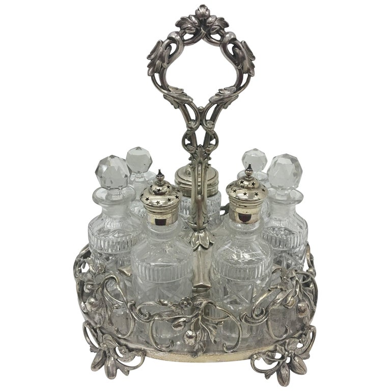 Rare T. Elkington Victorian Silver Plated British Table Cruet Set, 1870 ...