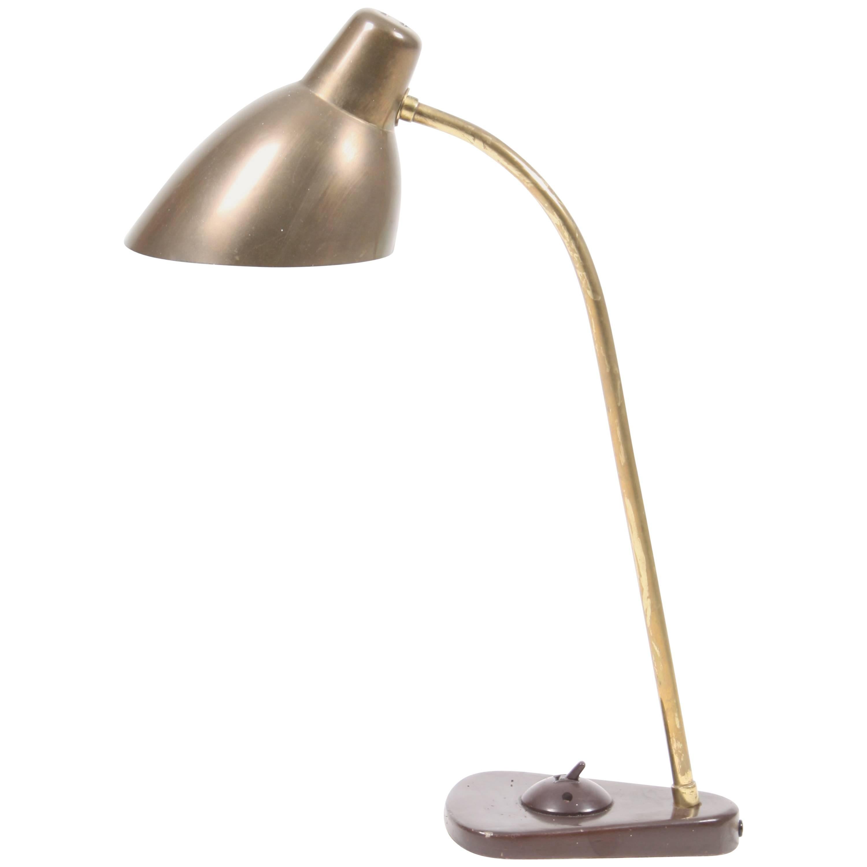 Danish design Table Lamp in Brass by Vilhelm Laurtizen, Scandianvian ...