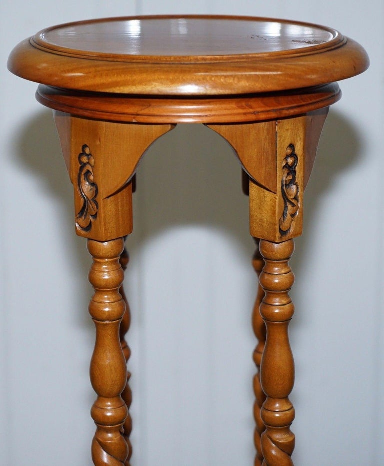 Rare Tall Fruitwood Torchere Barley Twist Pot Stand Nice Carved Wood ...