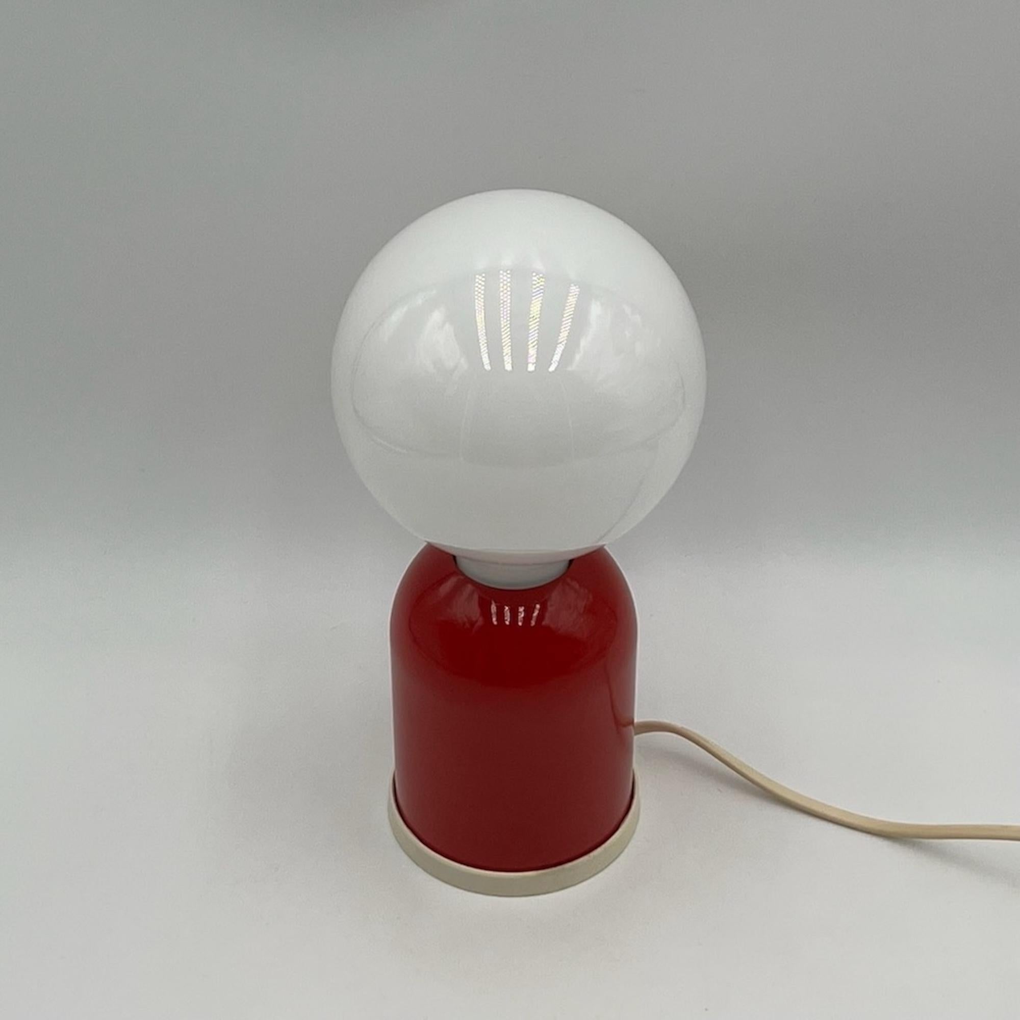 Rare Targetti Sankey 80s Glossy Red Lamp - Distinctive Anthropomorphic ...