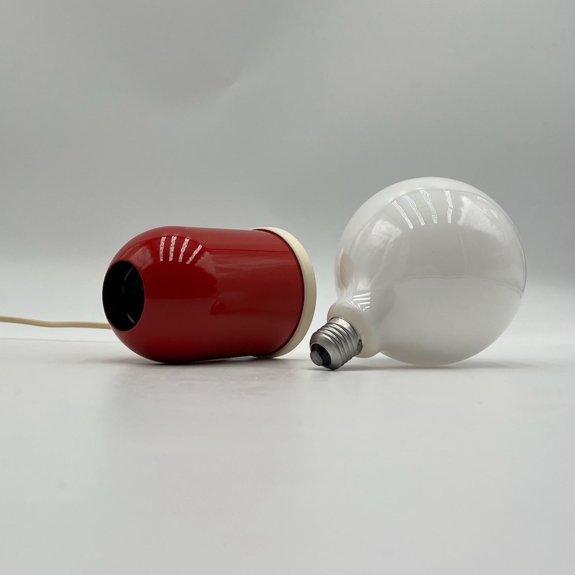 Rare Targetti Sankey 80s Glossy Red Lamp - Distinctive Anthropomorphic ...