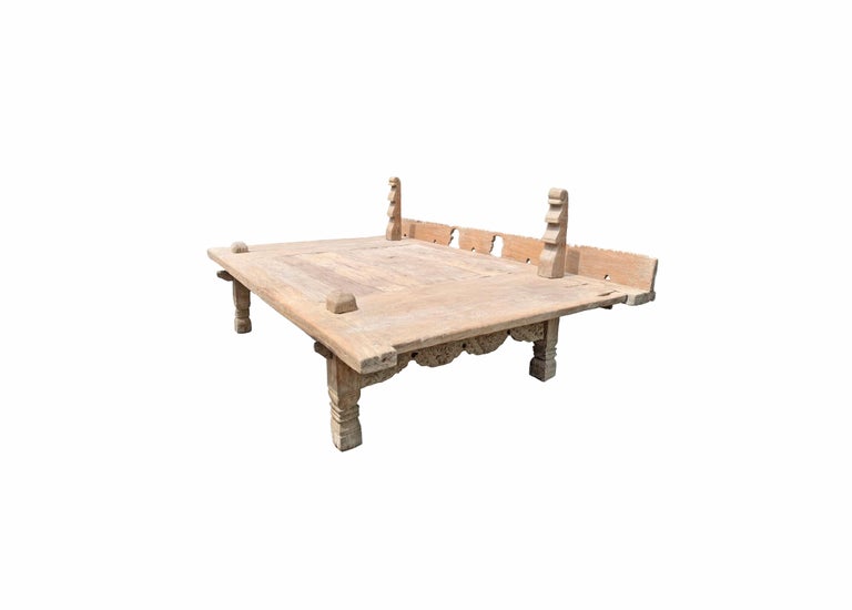 Teak Wood Weavers Table with Hand-Carved Detail, Java, Indonesia, c ...