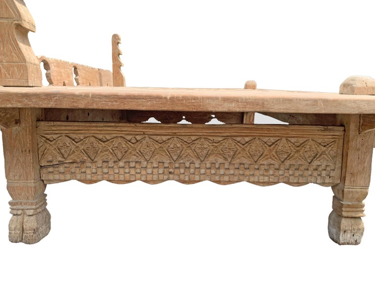 Teak Wood Weavers Table with Hand-Carved Detail, Java, Indonesia, c ...