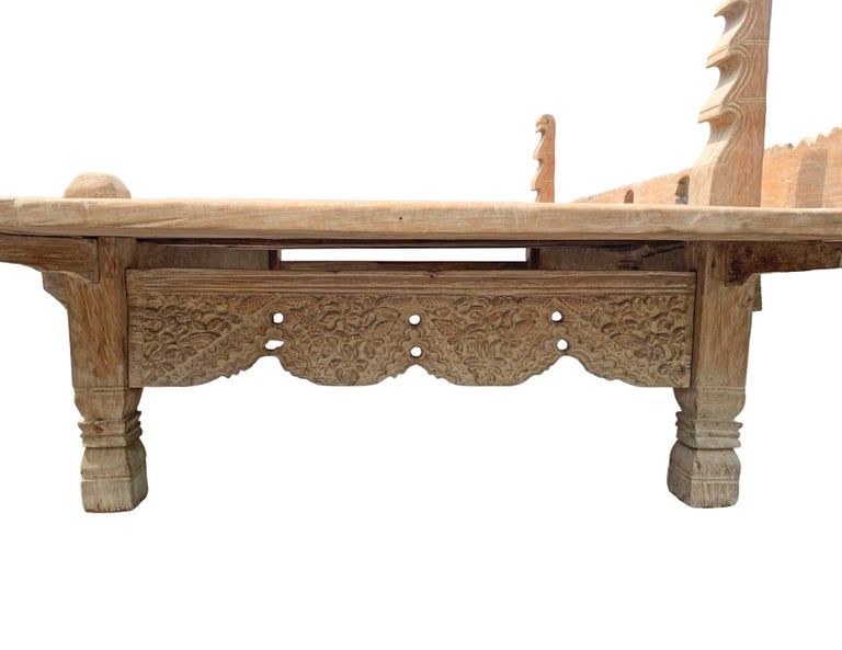 Teak Wood Weavers Table with Hand-Carved Detail, Java, Indonesia, c ...
