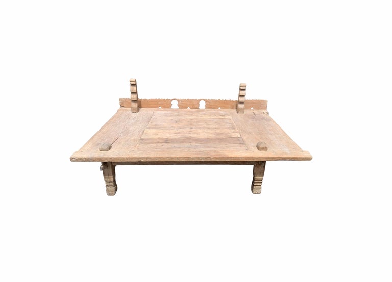 Teak Wood Weavers Table with Hand-Carved Detail, Java, Indonesia, c ...