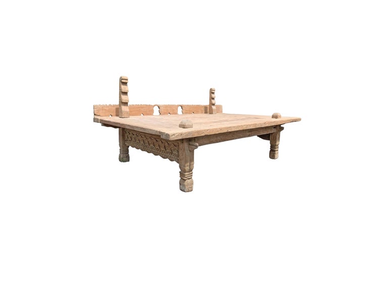 Teak Wood Weavers Table with Hand-Carved Detail, Java, Indonesia, c ...