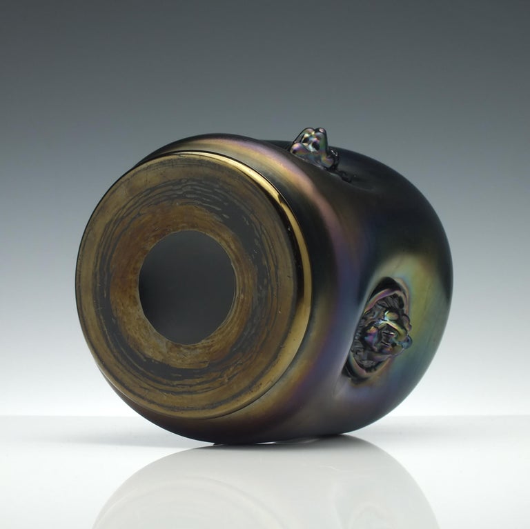 Rare Thomas Webb Bronze Lion Mask Glass Vase, circa 1880 at 1stDibs