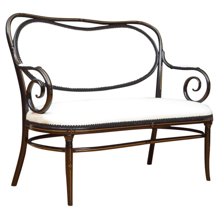 Rare Thonet Settee with Cushions For Sale at 1stDibs
