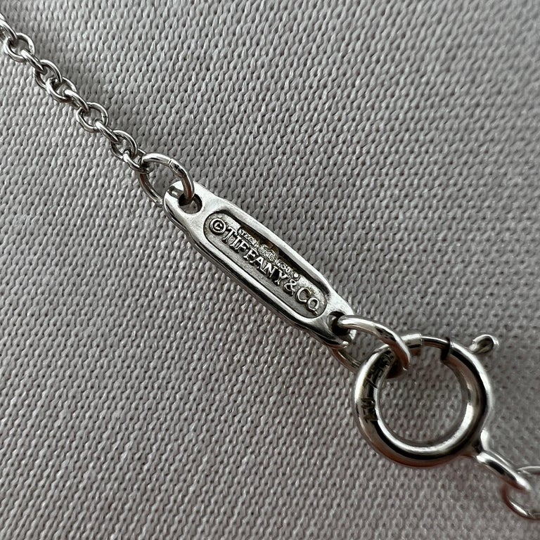 Rare Tiffany and Co. Diamond Atlas 18k White Gold Key Pendant Necklace ...