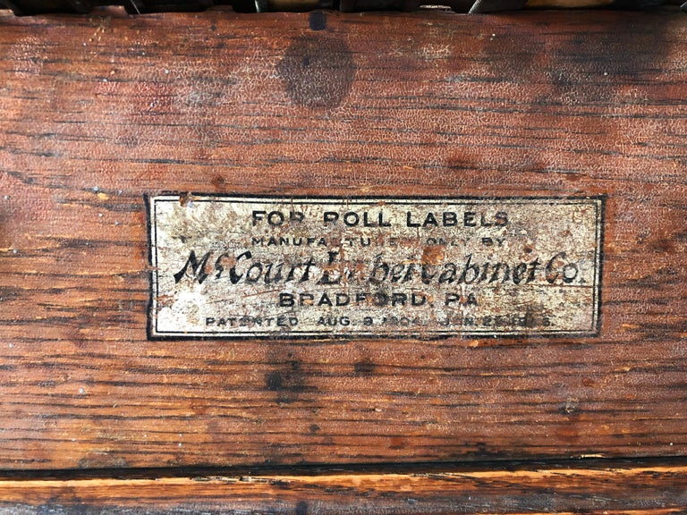 Rare to Find Late 1800s Wood McCourt Dug Store Label Cabinet at 1stDibs