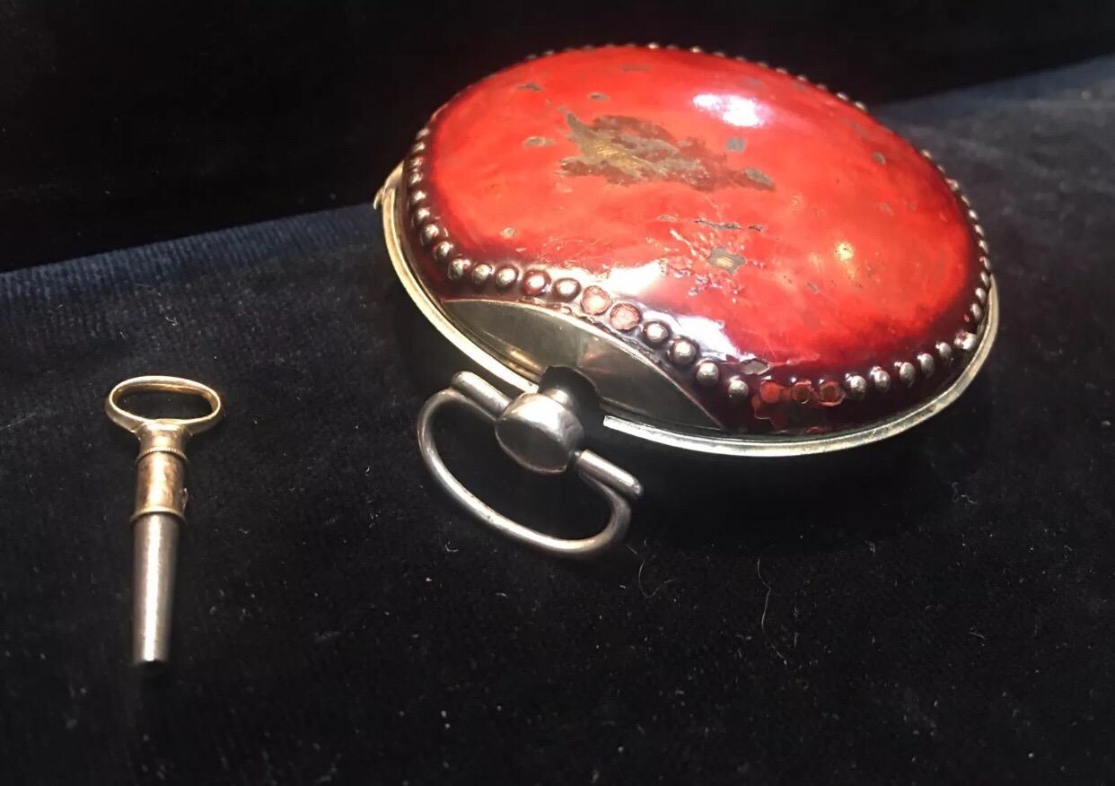 Rare and Unusual size Tortoise Shell Pair Cased Silver Verge Pocket ...