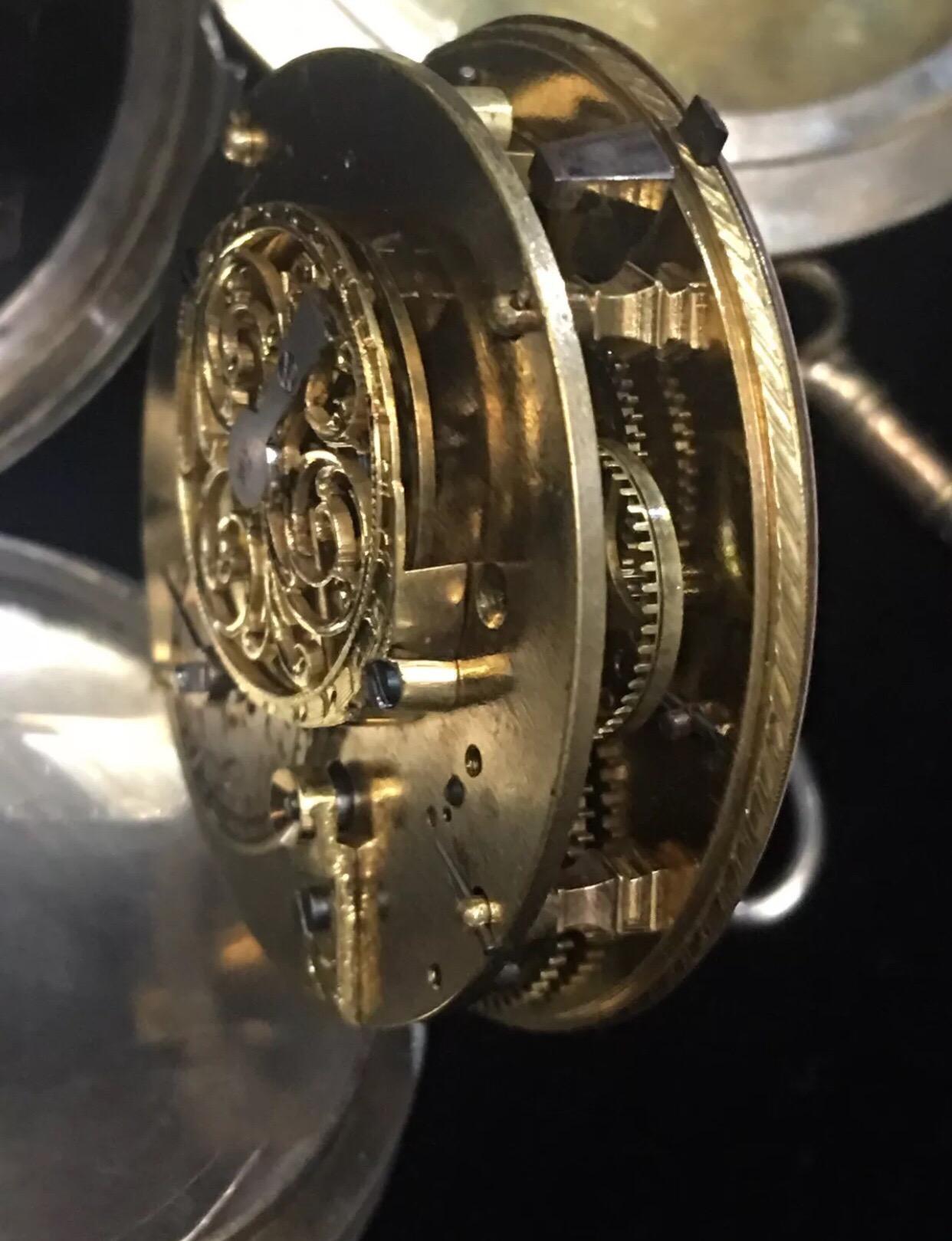 Rare and Unusual size Tortoise Shell Pair Cased Silver Verge Pocket ...