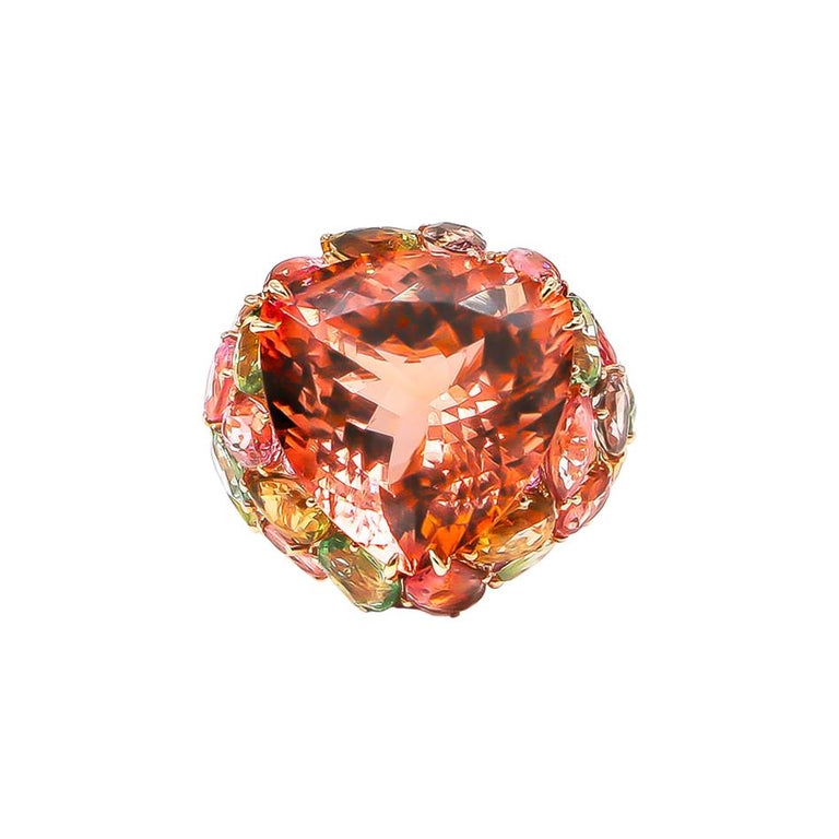 Rare Tourmaline and Ruby Ring at 1stDibs