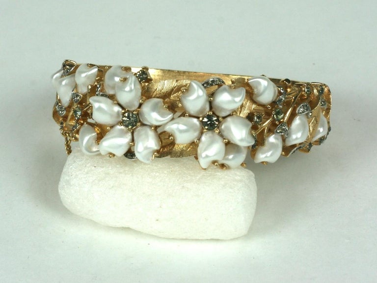 Rare Trifari Tooth Pearl Bangle at 1stDibs