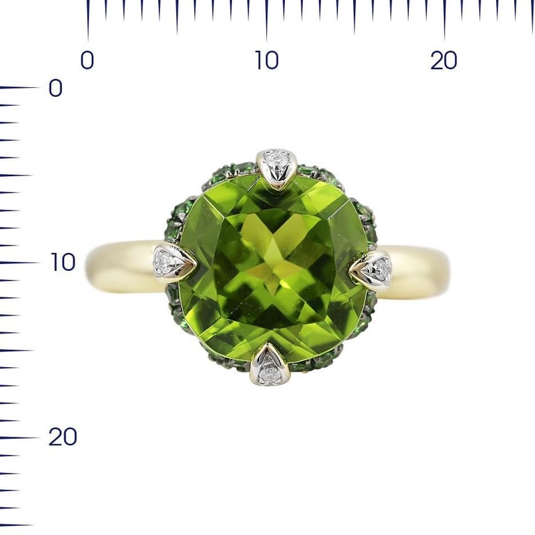 Rare Tsavorite Chrysolite Diamond Yellow Gold Earrings For Sale at 1stDibs