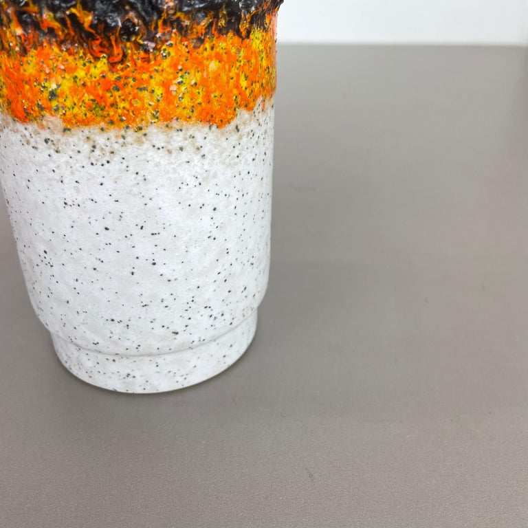 Rare Tube Pottery Fat Lava Vase "Black-orange-white" by Jopeko, Germany ...