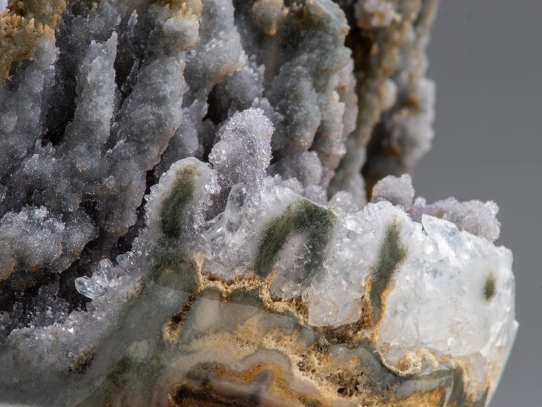 Rare Unusual Mineral Formation of Grey Druze and White Quartz For Sale ...