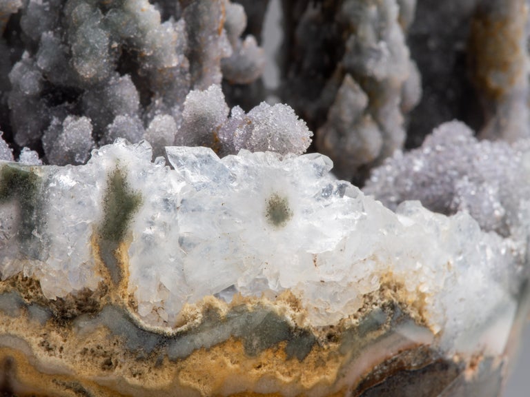 Rare Unusual Mineral Formation of Grey Druze and White Quartz For Sale ...