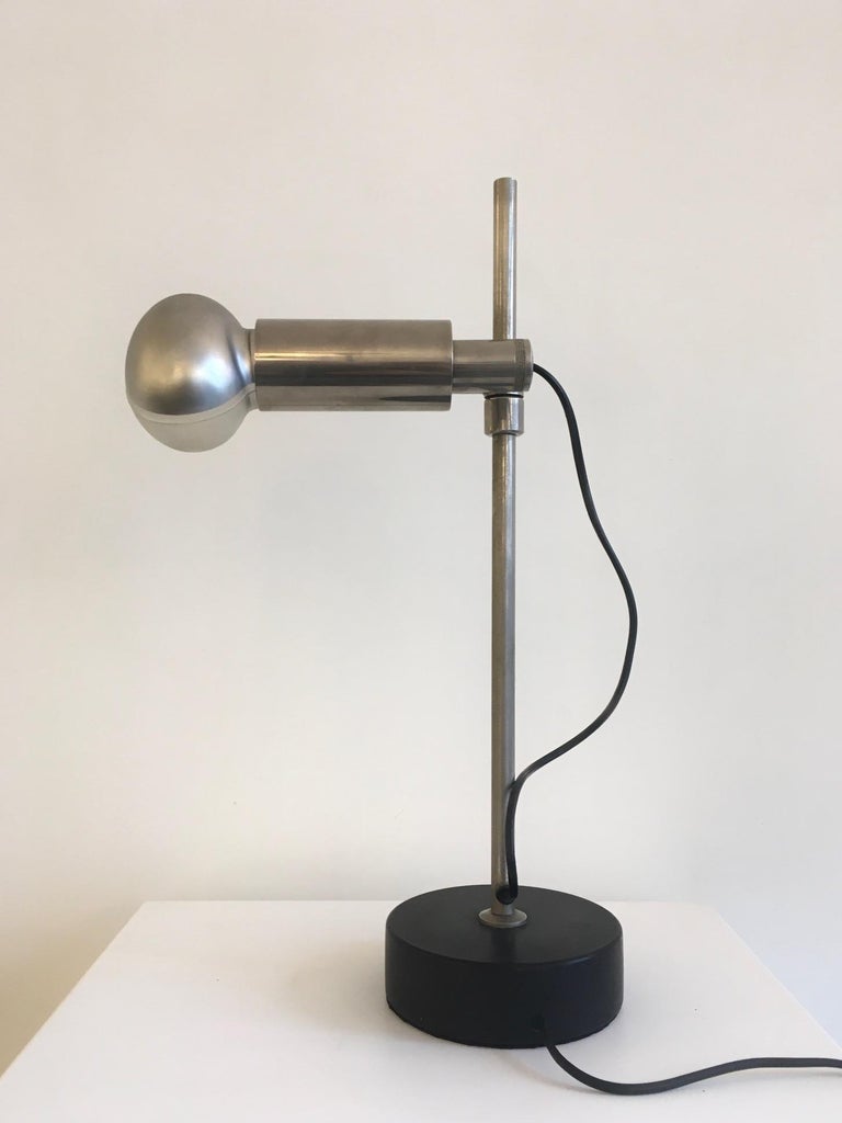 Rare Versatile Nickeled Oluce Table Lamp For Sale at 1stDibs