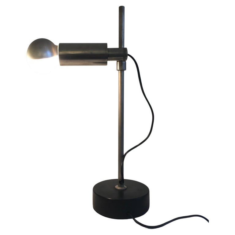 Rare Versatile Nickeled Oluce Table Lamp For Sale at 1stDibs