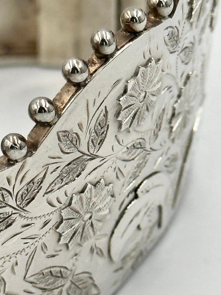Rare Victorian English Silver Crown Bangle Bracelet Dated For Sale at ...