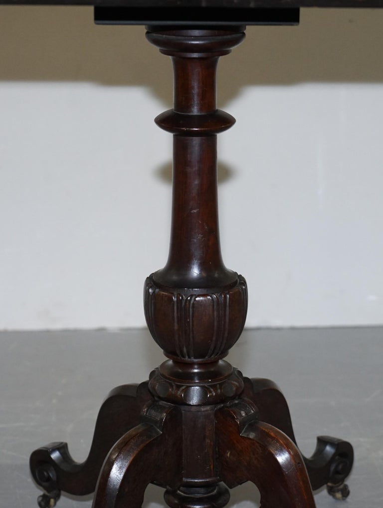 Rare Victorian Hand Carved Chess Table with Decoupage Chess Board Very ...