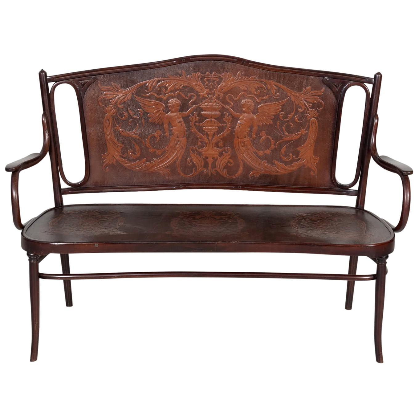Rare Vienna Secession Jacob and Josef Kohn Bentwood Bench No. 67 at 1stDibs