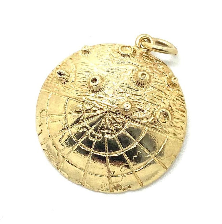 Rare Vintage 1969 First Man on the Moon Gold Charm Necklace For Sale at ...