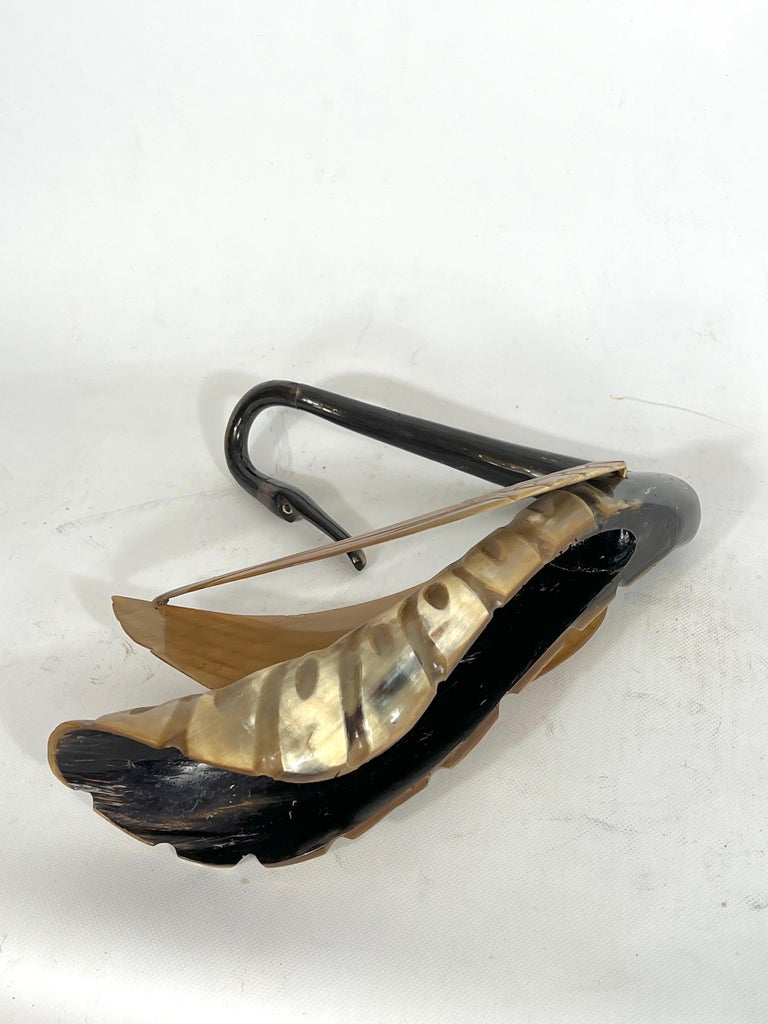 Rare Vintage Art Nouveau Horn Swan Sculpture from 20s For Sale at 1stDibs