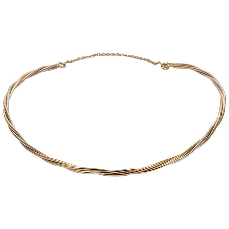 Vintage Cartier 18 Karat Trinity Collier Chainette Necklace Serviced by ...
