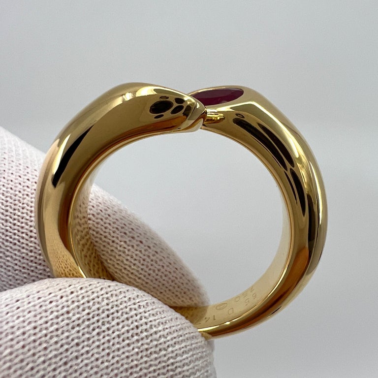 Rare Vintage Cartier Deep Red Ruby Ellipse Oval Cut 18k Gold Bypass ...