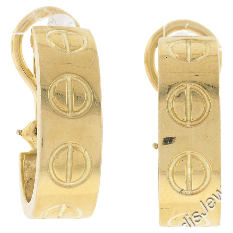 Rare Vintage Cartier Love 18K Yellow Gold 20mm Hoop Cuff Omega Back ...