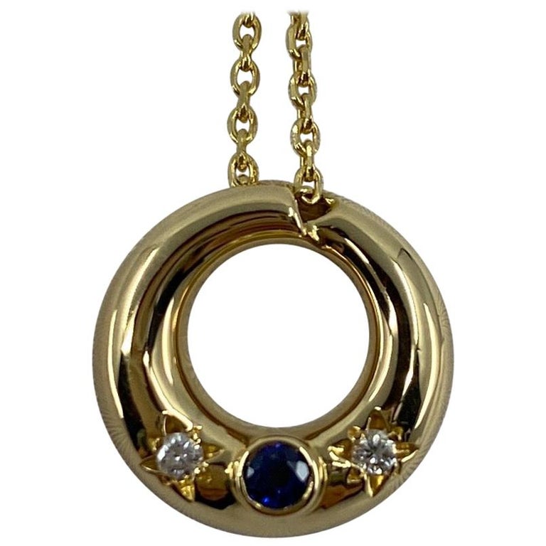 Rare Vintage Chaumet Anneau 18k Yellow Gold Sapphire and Diamond ...