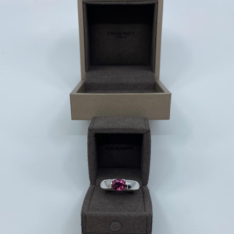 Rare Vintage Chaumet Paris Pink Tourmaline 18k White Gold Ring and ...