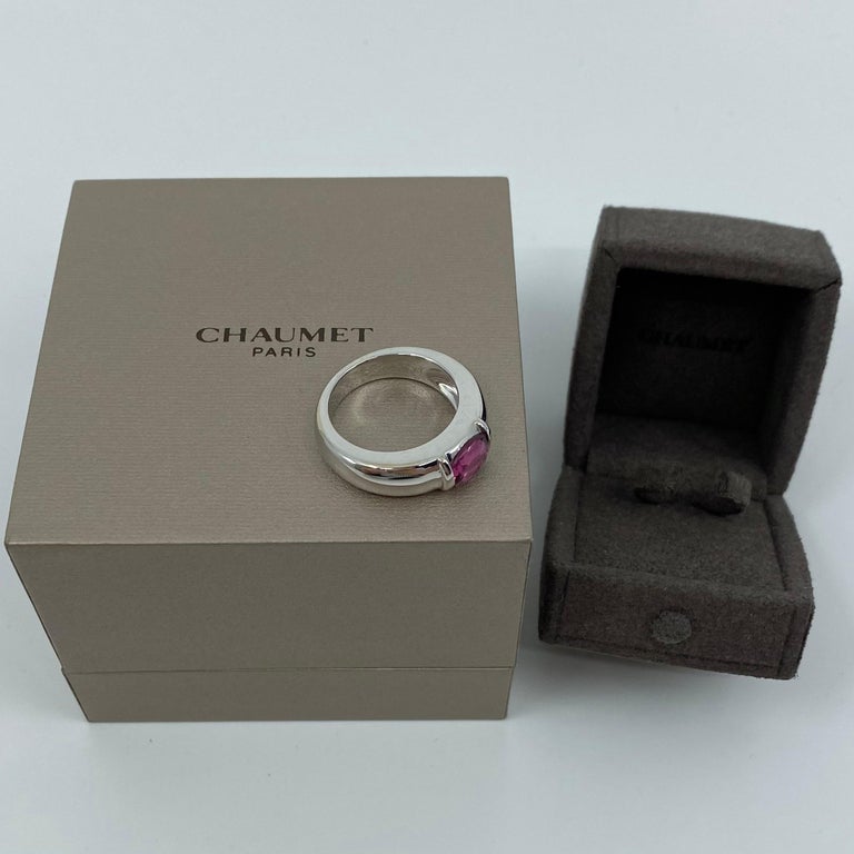 Rare Vintage Chaumet Paris Pink Tourmaline 18k White Gold Ring and ...
