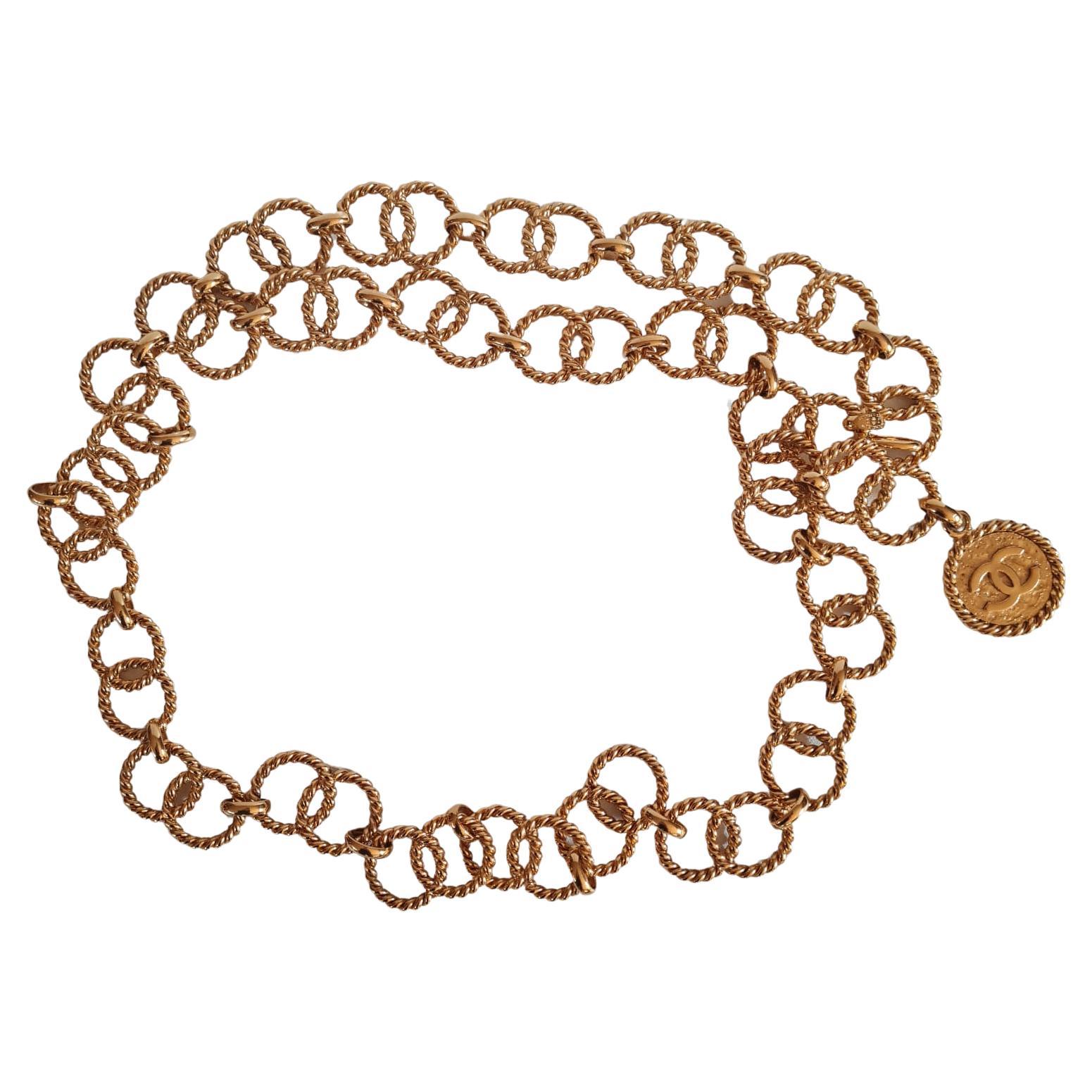 Rare Vintage Circular Gold Double Layered Wait Belt For Sale at 1stDibs