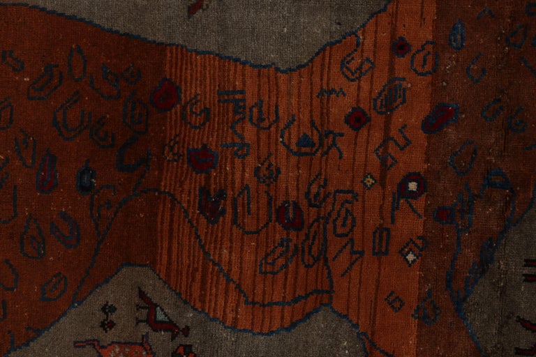 Rare Vintage Gabbeh Tribal Rug in Gray and Rich Pictorial Patterns by ...