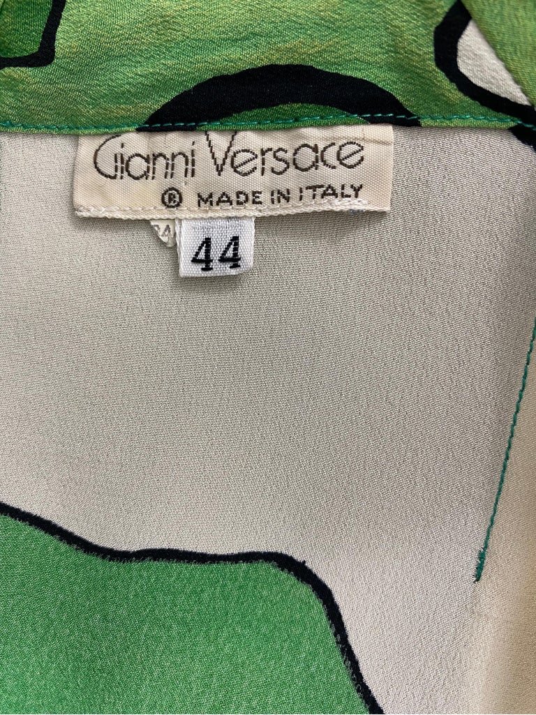 Rare vintage Gianni Versace silk blouse Kimono sleeves and open back ...