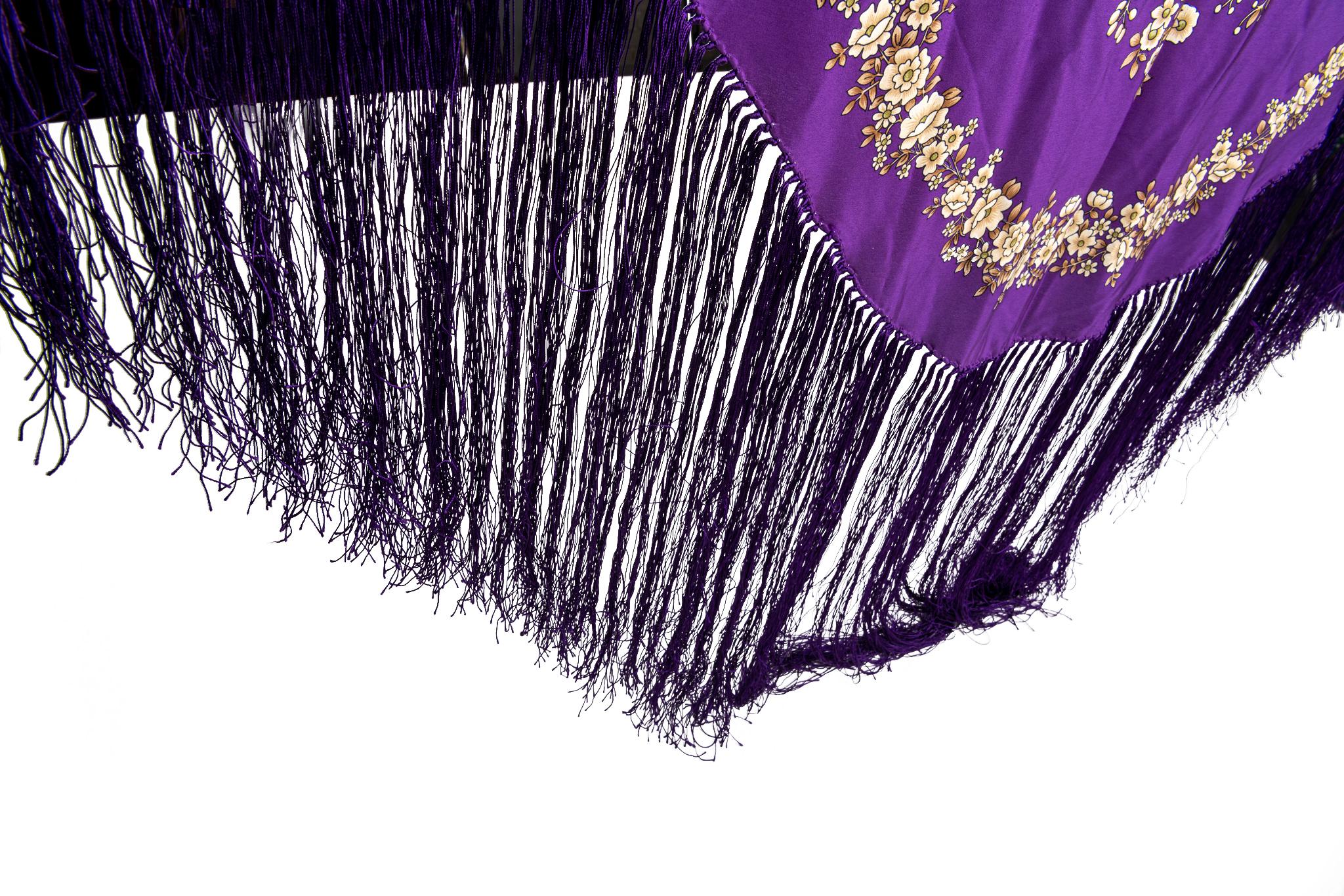 Rare Vintage Gucci Purple Silk Fringe Piano Shawl at 1stDibs | gucci piano