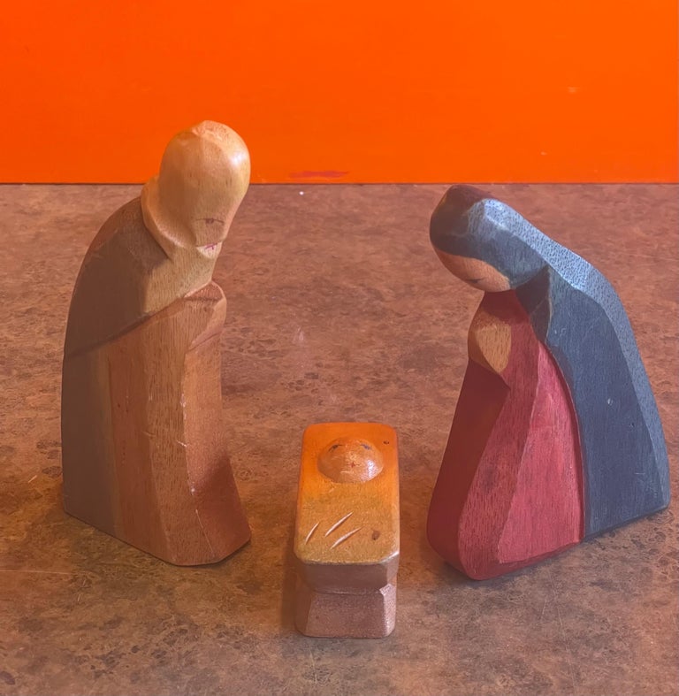 Rare Vintage Hand Carved 16 Piece Nativity Set by Ostheimer of Germany ...