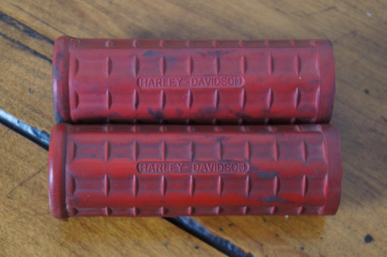 Rare Vintage Harley-Davidson Handle Bars Red Grips Panhead Knucklehead ...